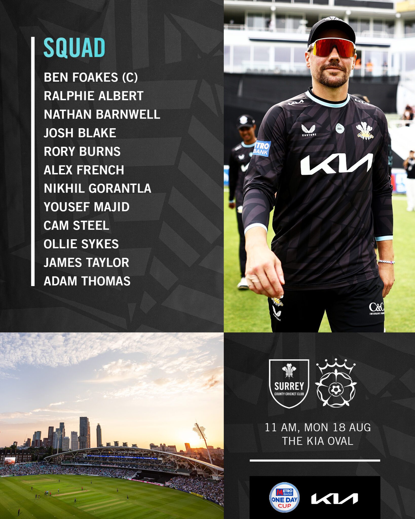 Surrey v Hampshire: Men's Metro Bank One Day Cup - Preview - Kia Oval