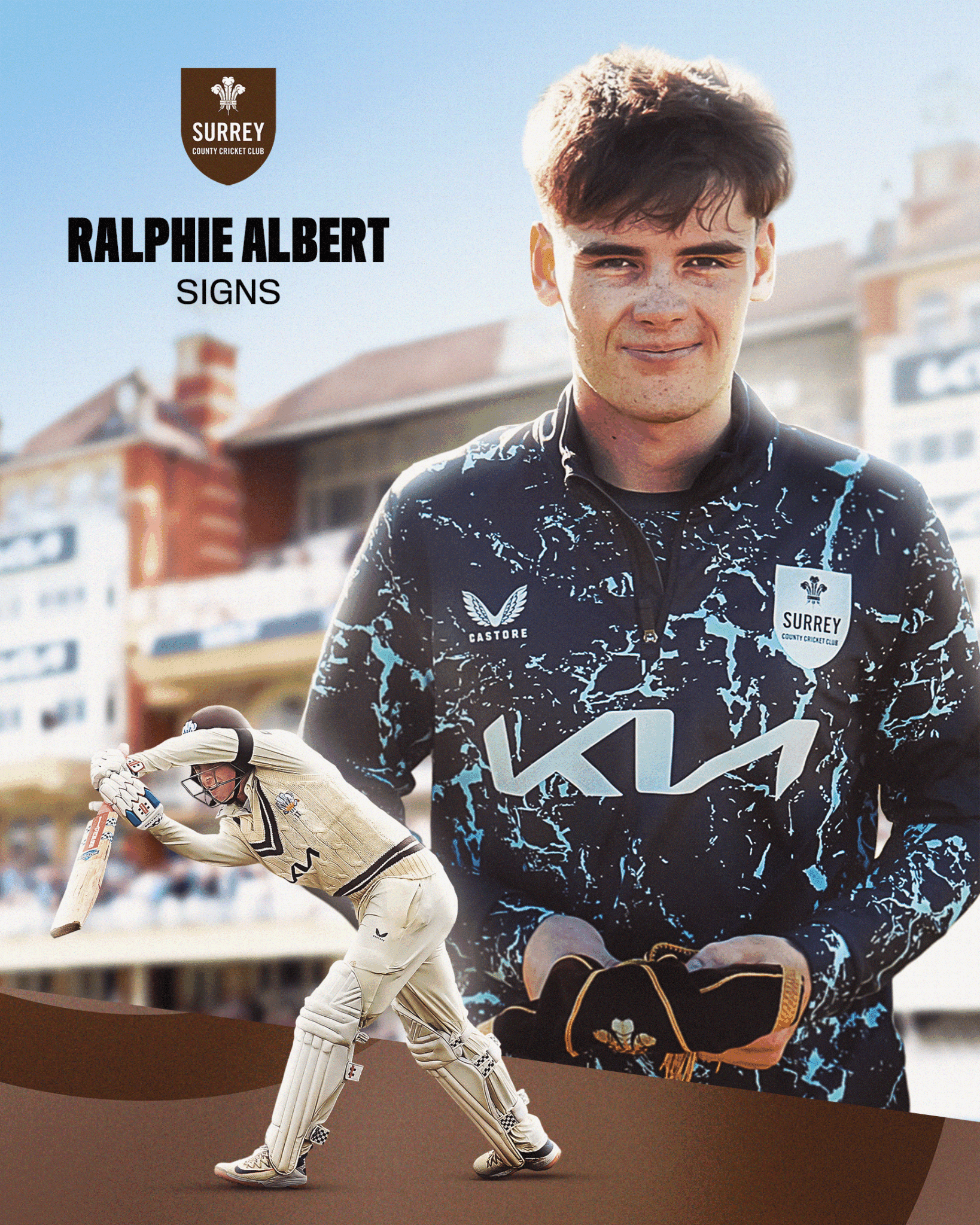 Ralphie Albert signs pro contract at Surrey - Kia Oval